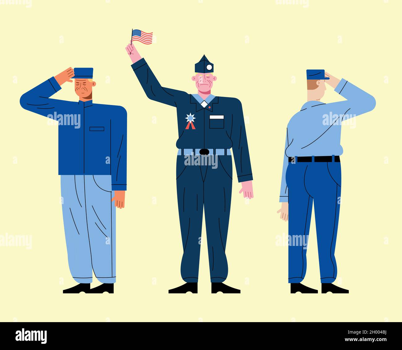 three veterans group characters icons Stock Vector Image & Art - Alamy