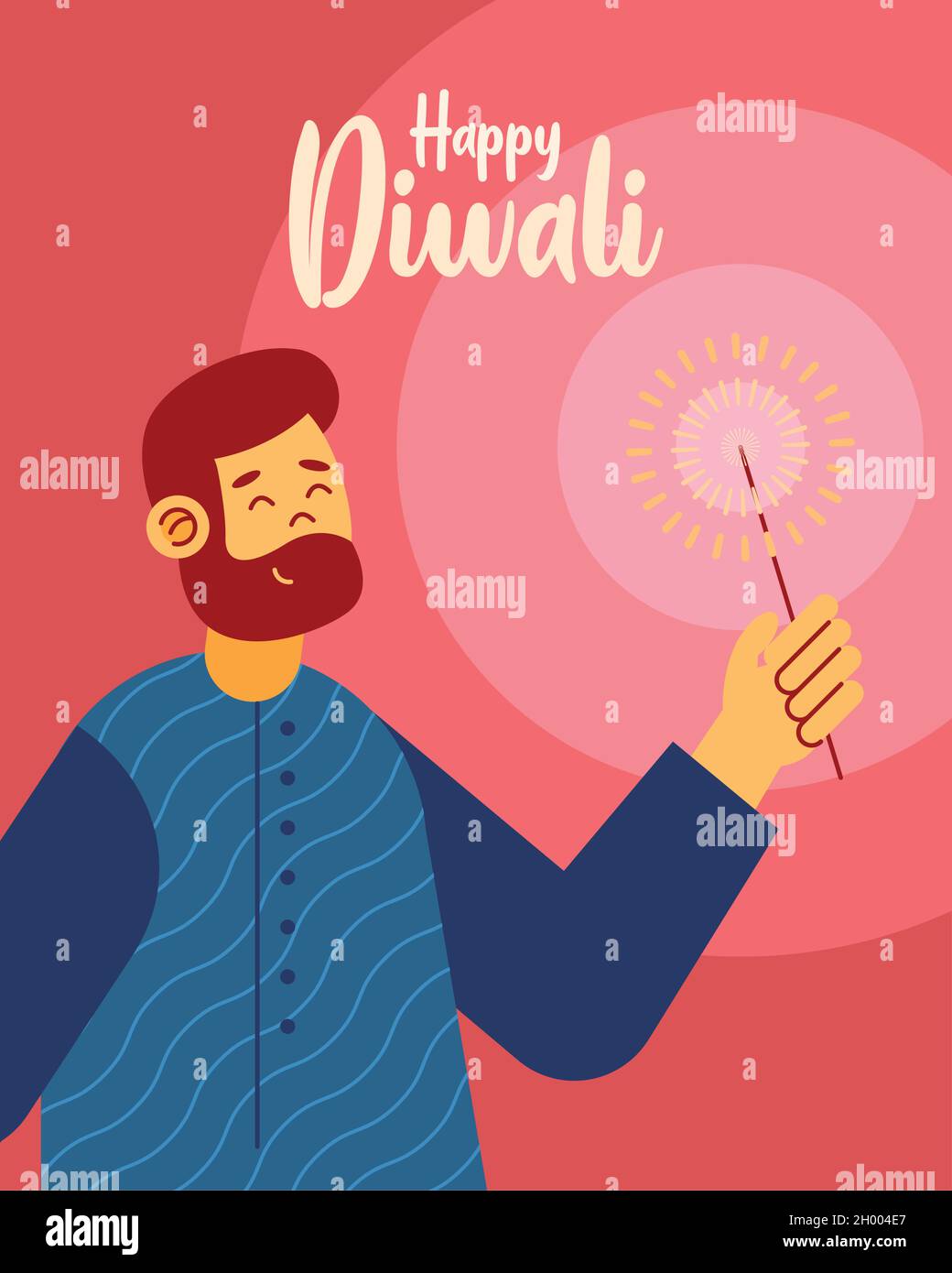 happy diwali celebration with man Stock Vector Image & Art - Alamy