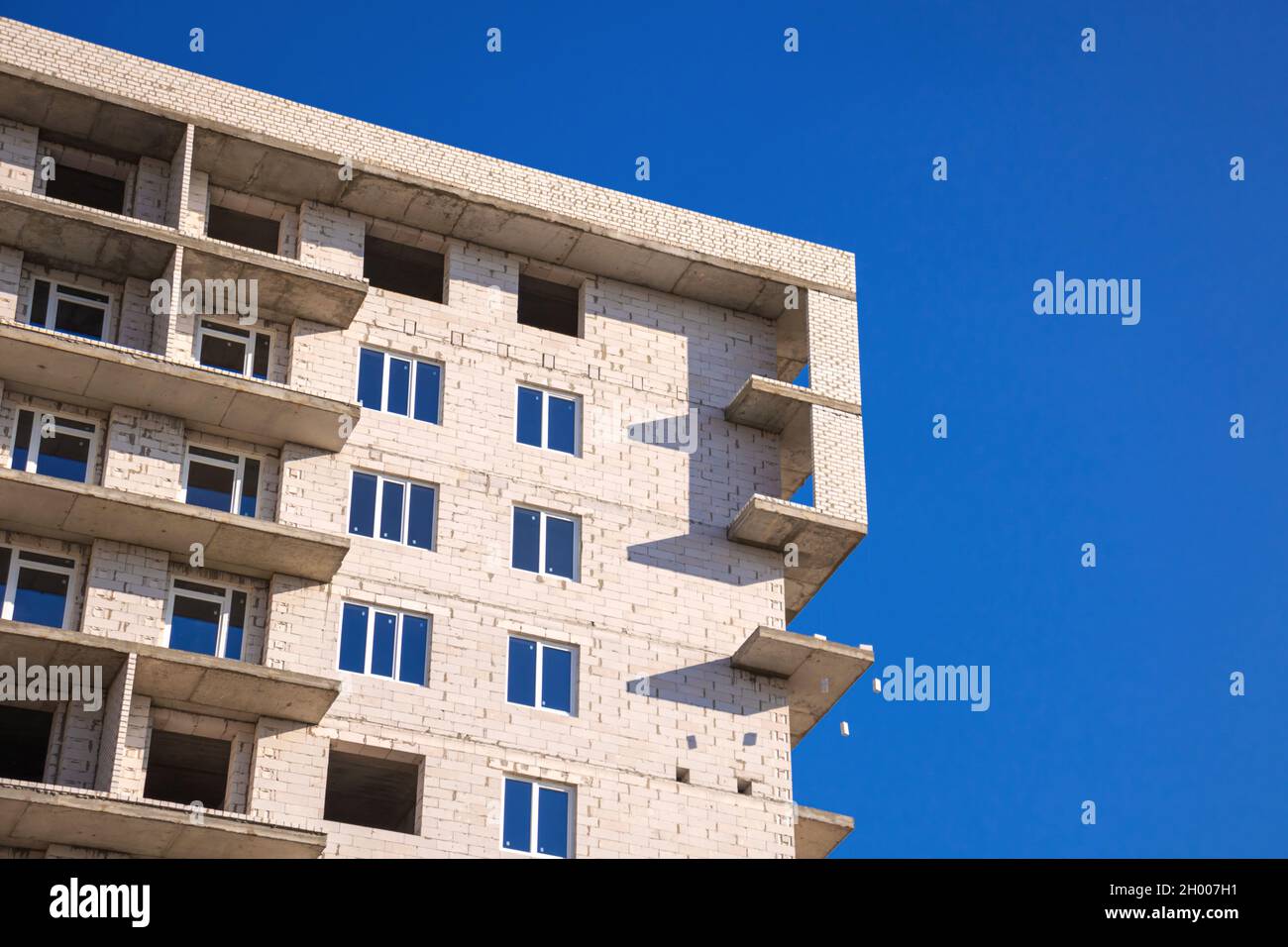Construction site of new residential building, real estate industry ...
