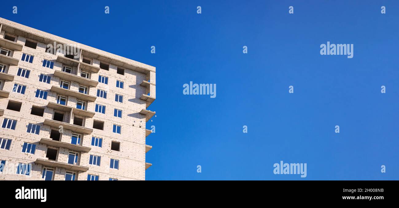 Construction site of new residential building, real estate industry ...