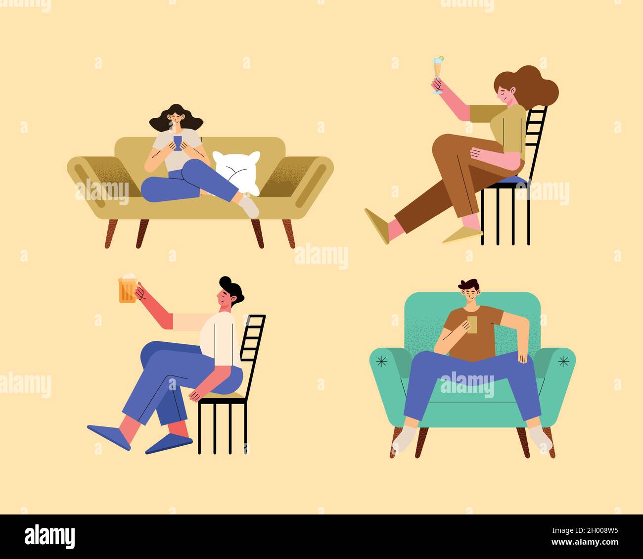 Beer sofa man Stock Vector Images - Alamy