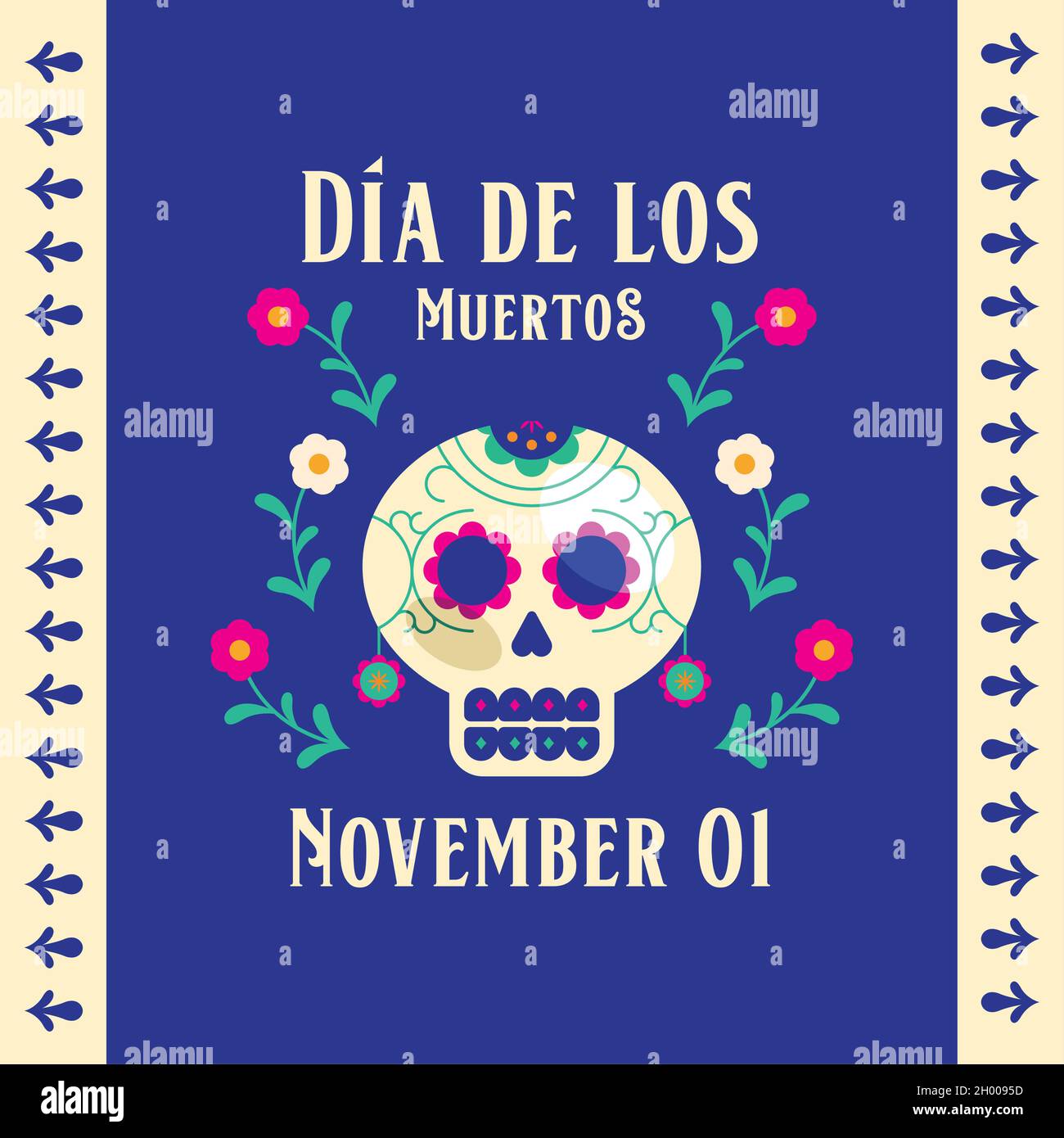 day of dead postcard mexican celebration Stock Vector Image & Art - Alamy