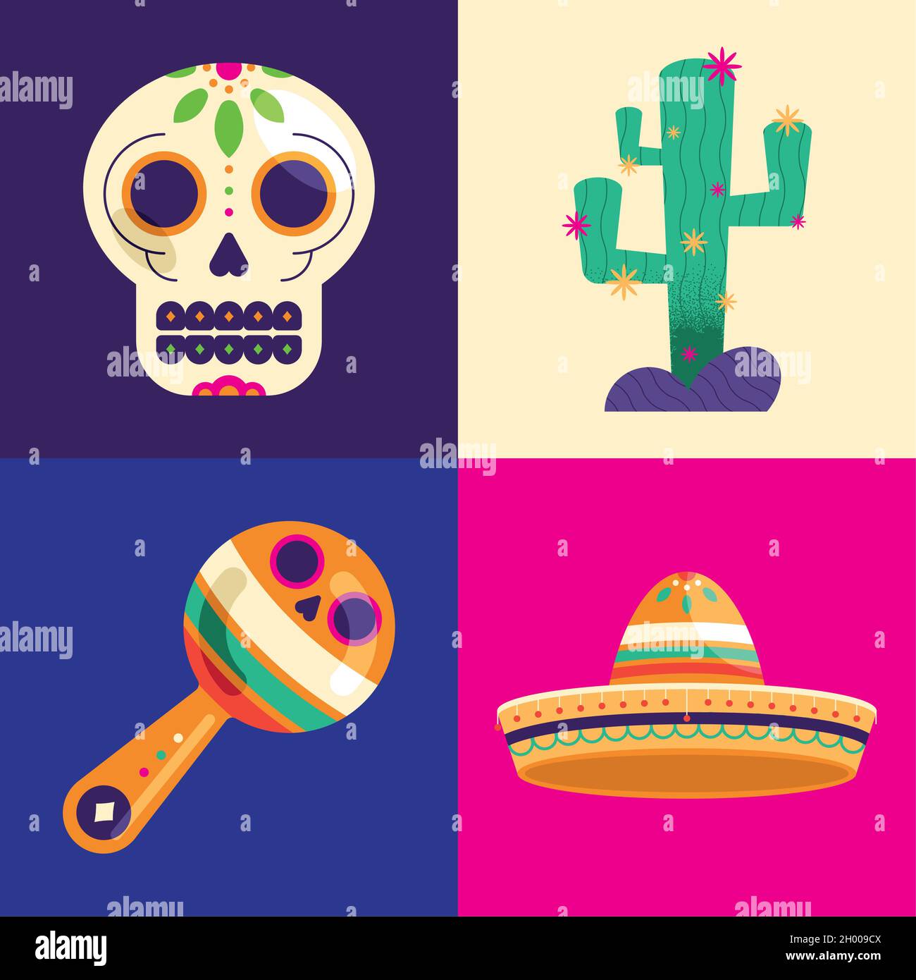 four day of dead set icons Stock Vector Image & Art - Alamy