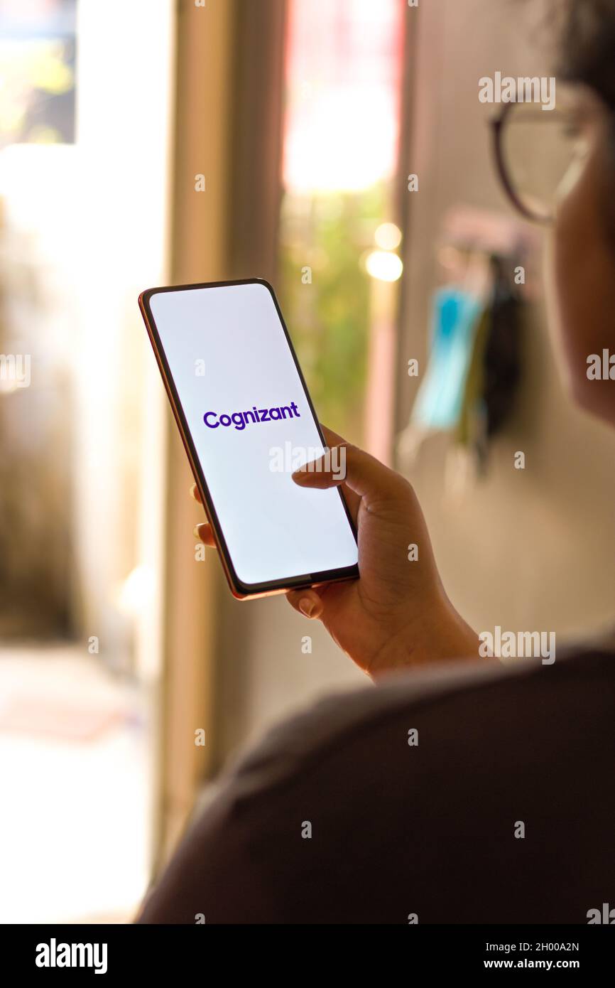 West Bangal, India - October 09, 2021 : Cognizant logo on phone screen ...