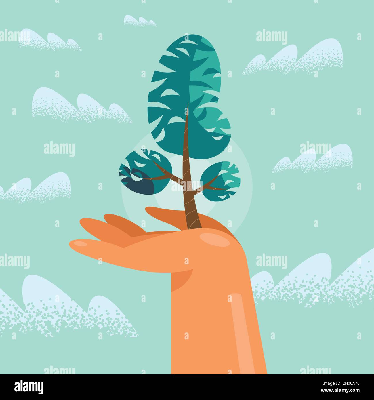 hand lifting tree plant icon Stock Vector Image & Art - Alamy