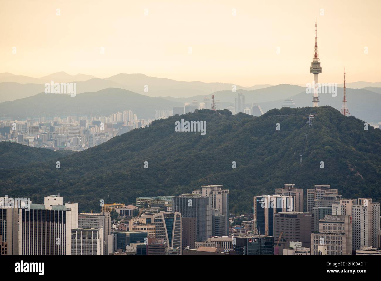 Seoul Tower on Namsan Mountain in central Seoul South Korea on 19 ...