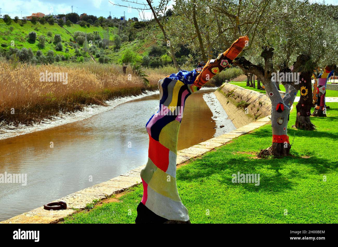 Dressed Trees along the Banks of Arade River in Silves Portugal Stock ...