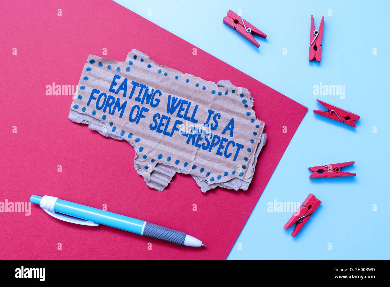 Hand writing sign Eating Well Is A Form Of Self Respect. Business ...