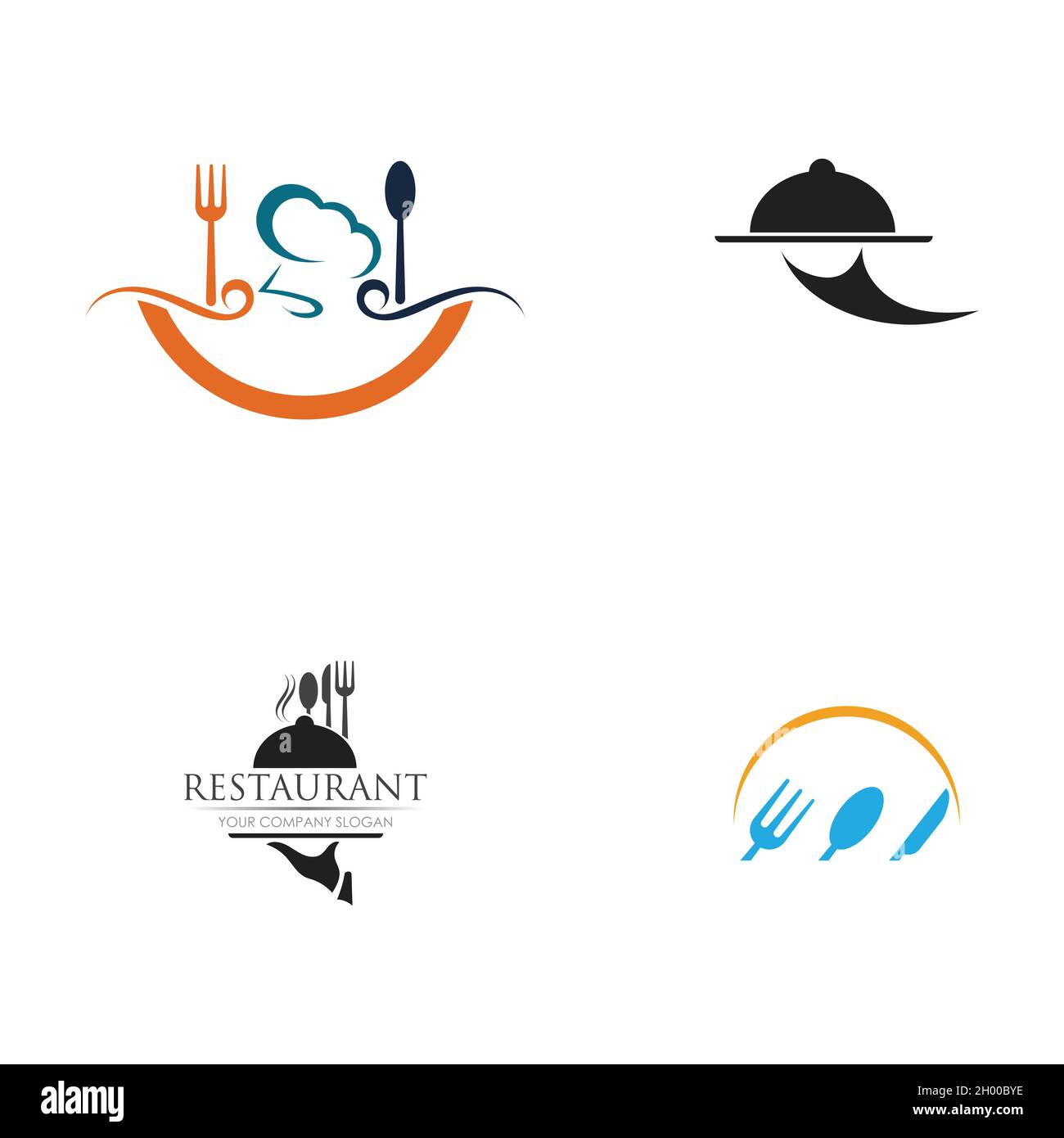 restaurant logo set vector illustration design template Stock Vector ...
