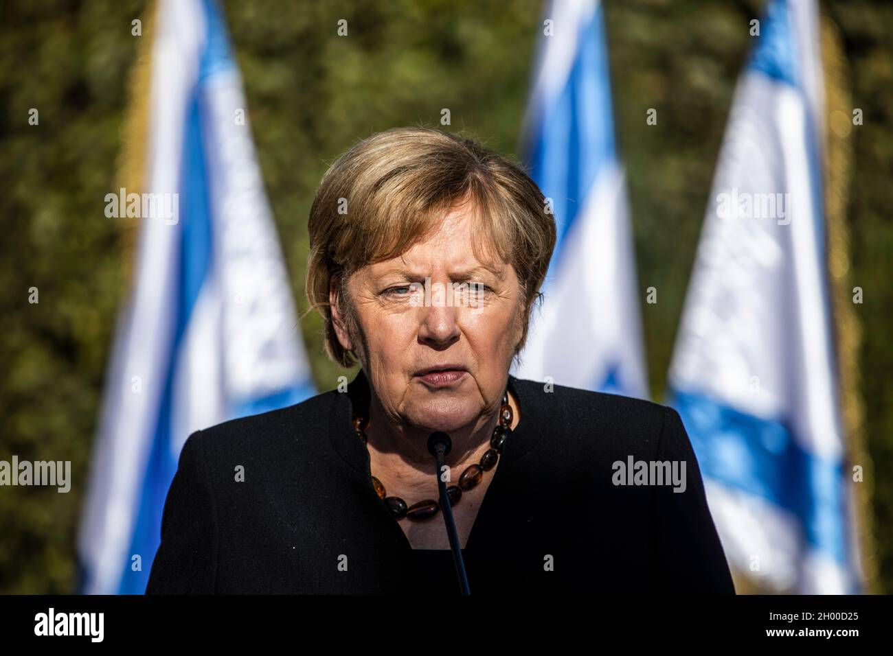 Jerusalem, Israel. 10th Oct, 2021. German Chancellor Angela Merkel ...