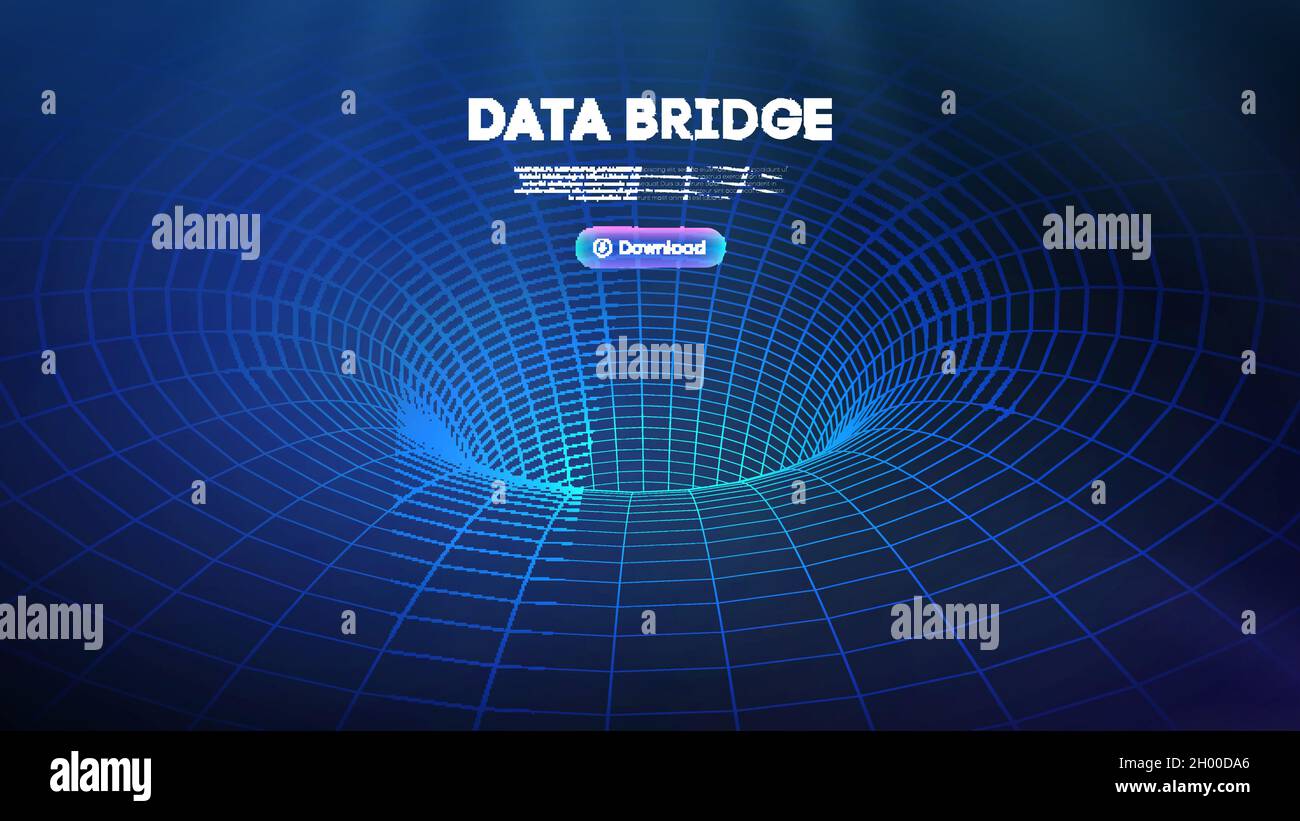 Data bridge vector illustration. Traffic big data and data ...