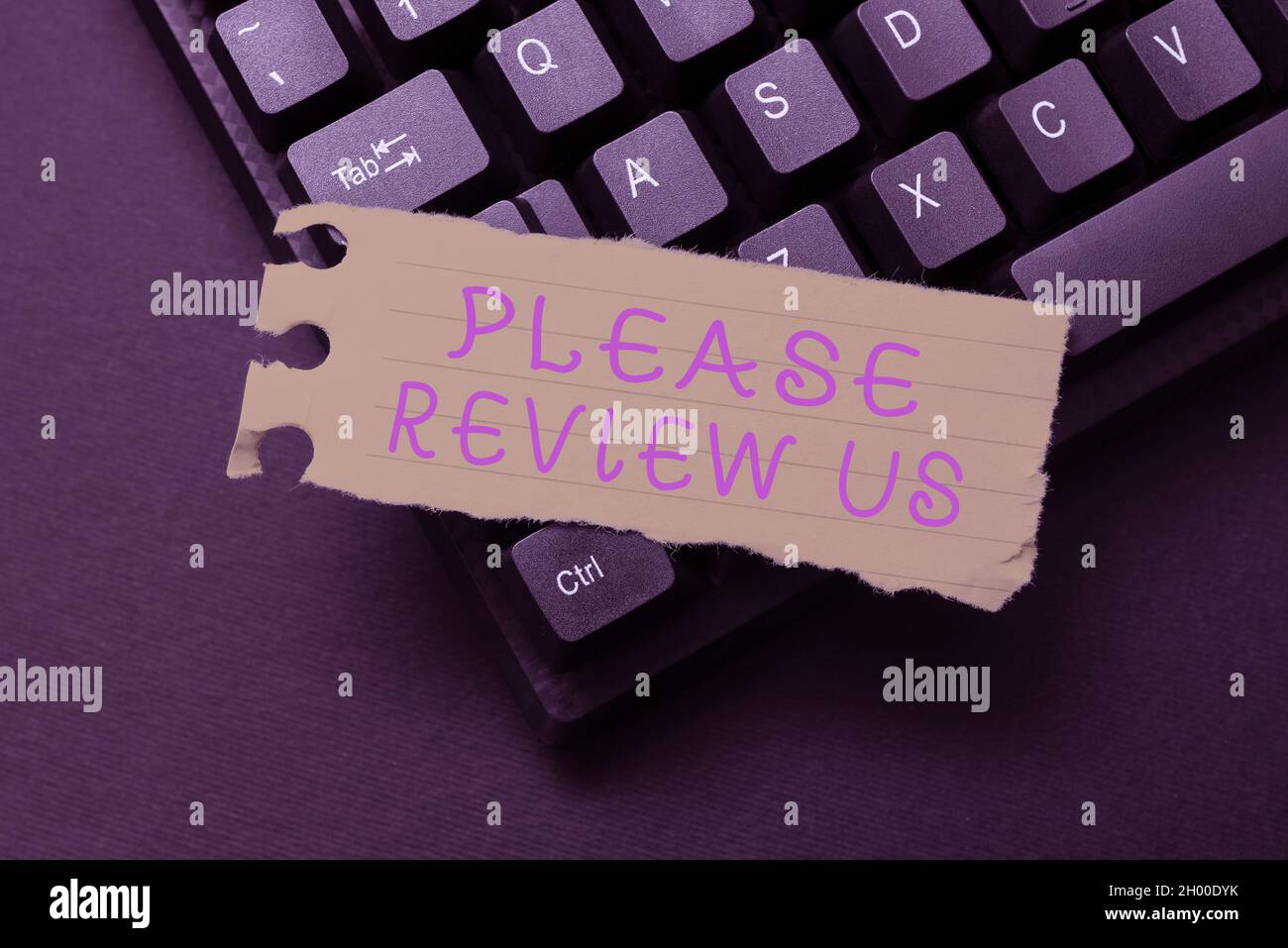 Sign displaying Please Review Us. Concept meaning situation or system ...