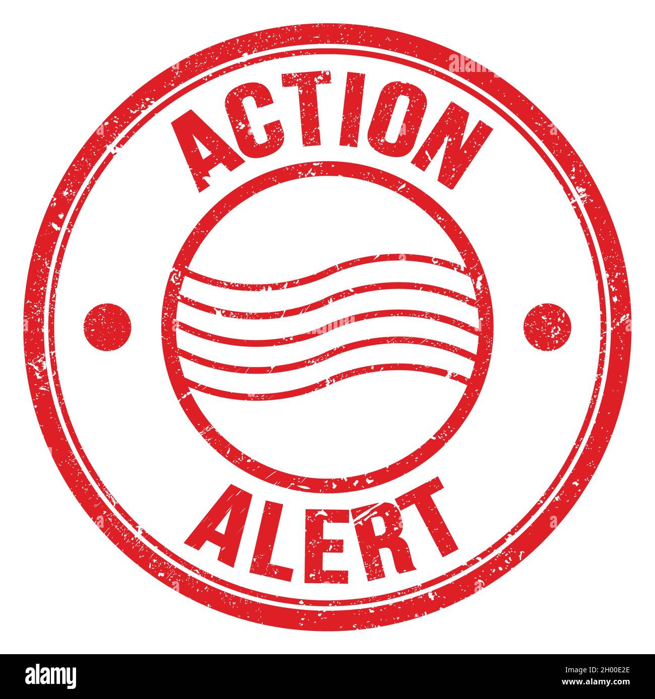 ACTION ALERT text written on red round postal stamp sign Stock Photo ...