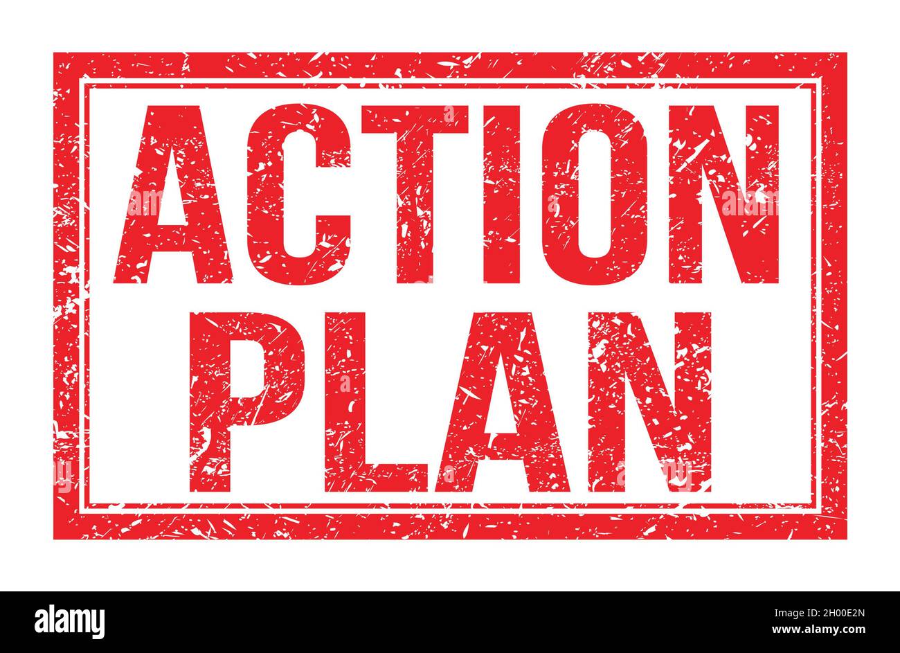 ACTION PLAN, words written on red rectangle stamp sign Stock Photo - Alamy