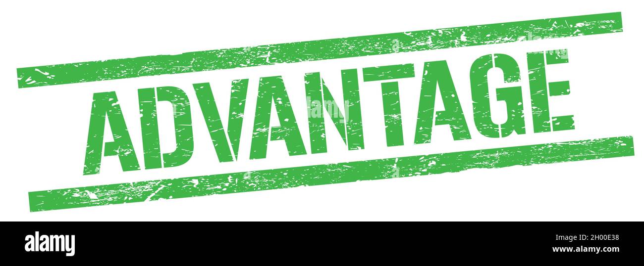 ADVANTAGE text on green grungy rectangle stamp sign Stock Photo - Alamy