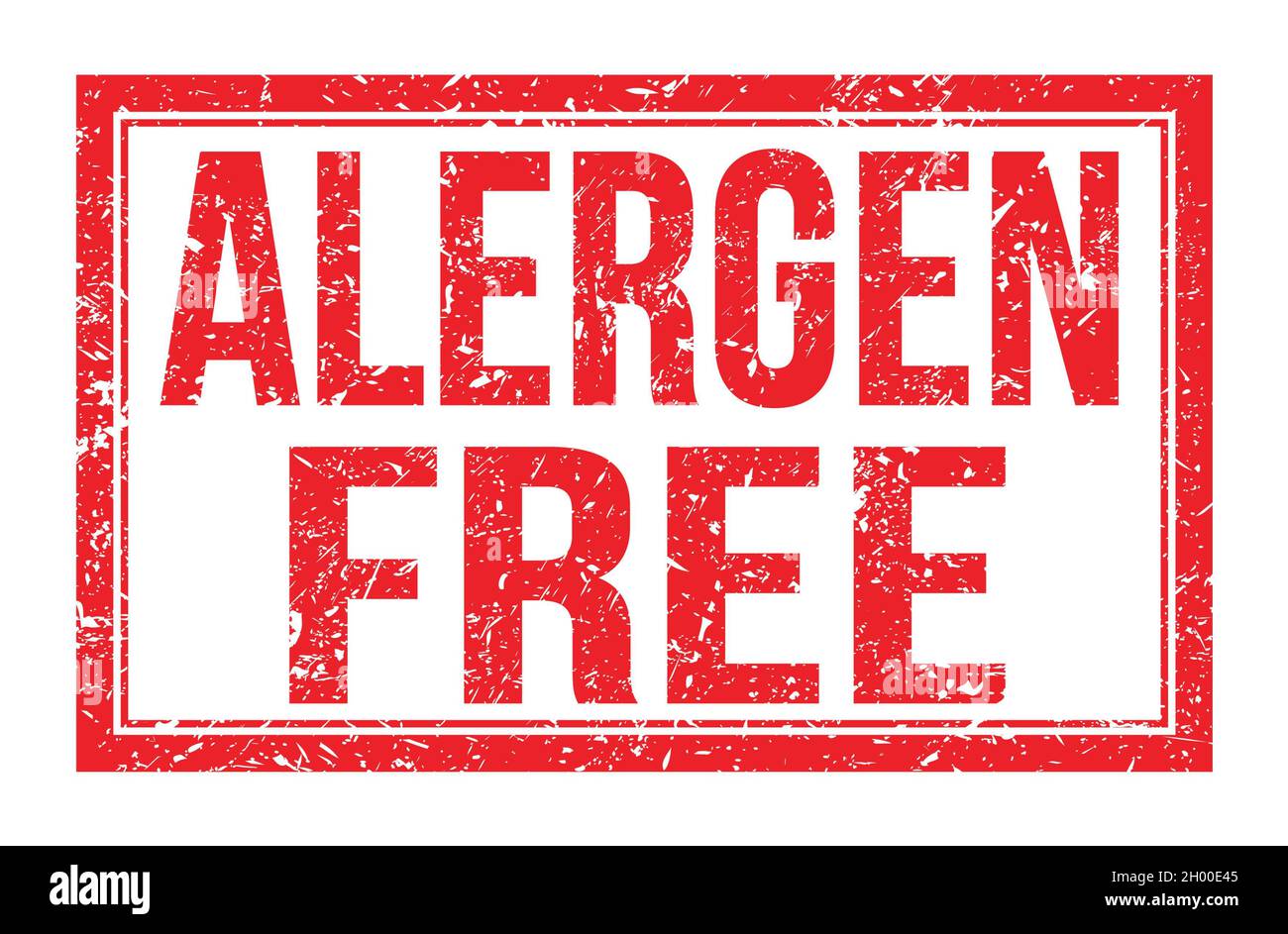ALERGEN FREE, words written on red rectangle stamp sign Stock Photo - Alamy