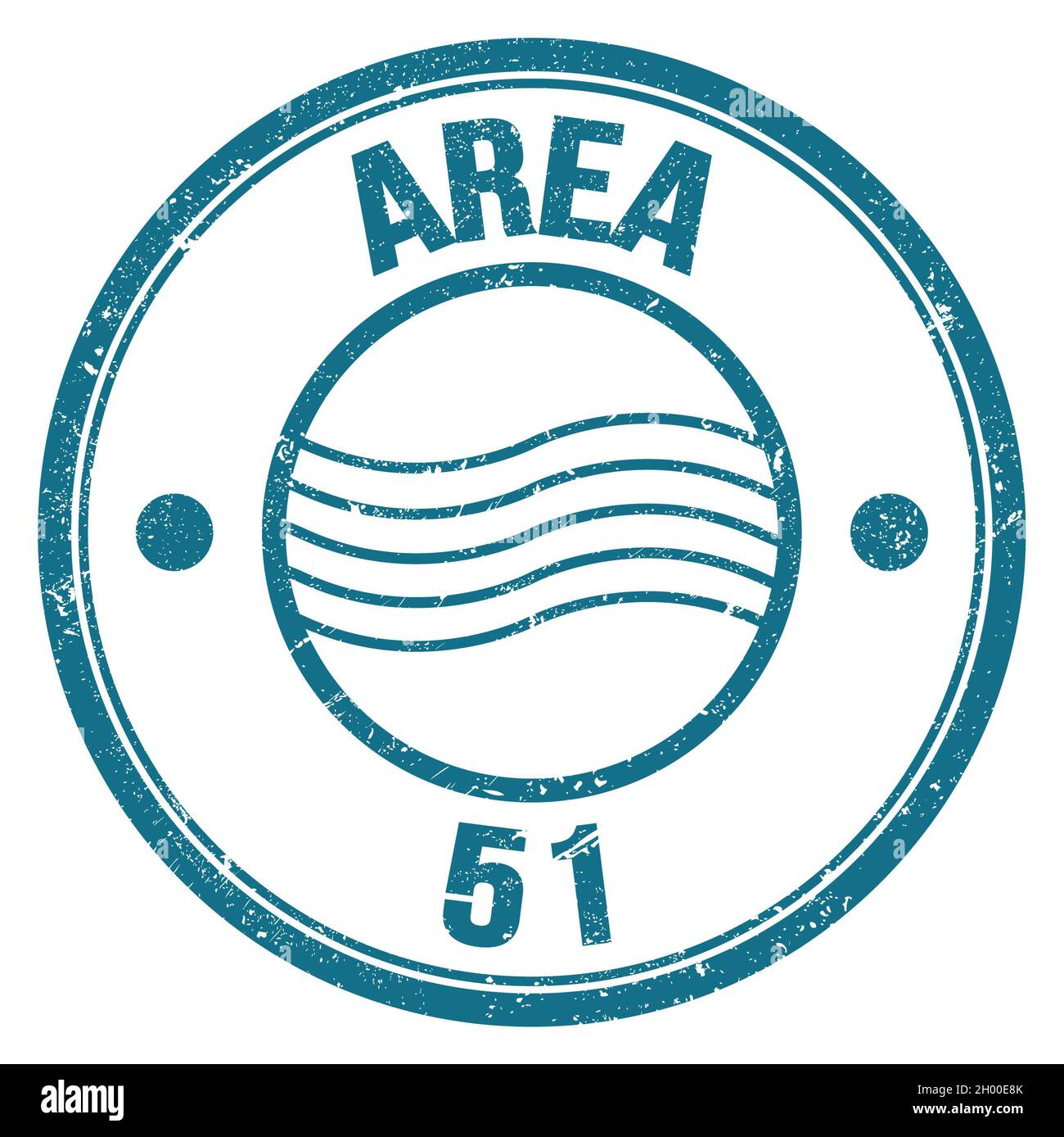 AREA 51 text written on blue round postal stamp sign Stock Photo - Alamy
