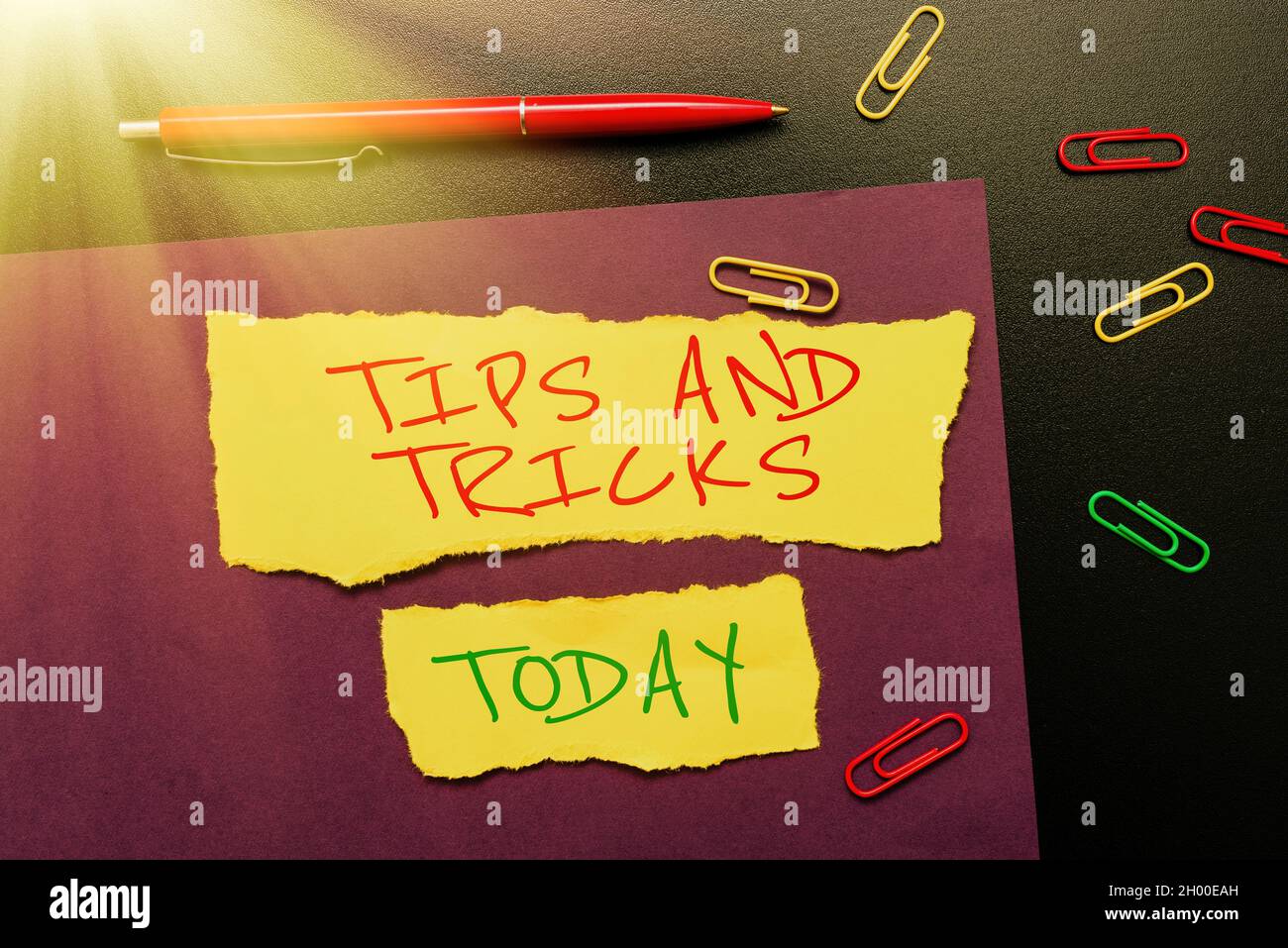 Hand writing sign Tips And Tricks. Conceptual photo means piece advice ...