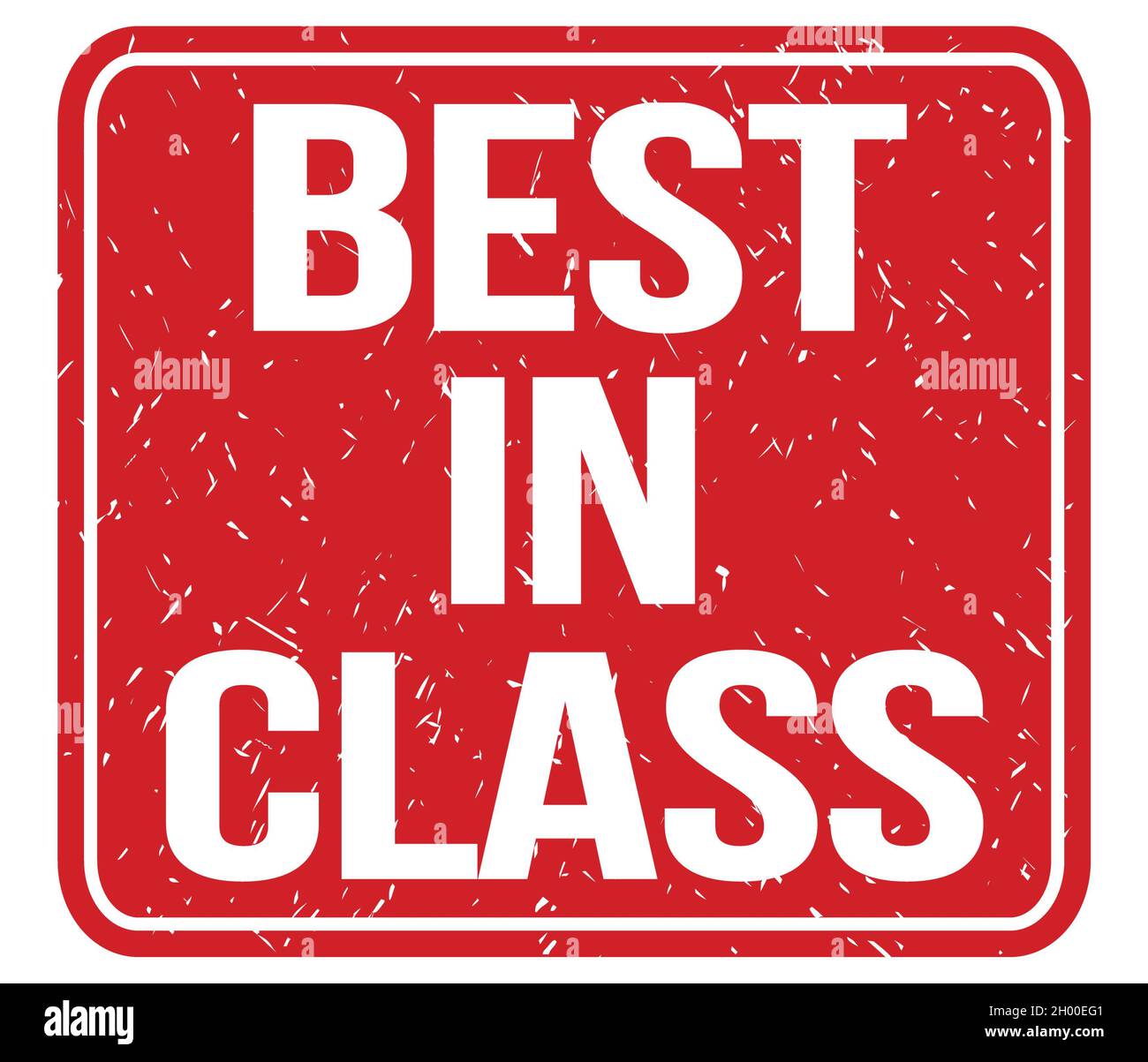 BEST IN CLASS, text written on red vintage stamp sign Stock Photo - Alamy