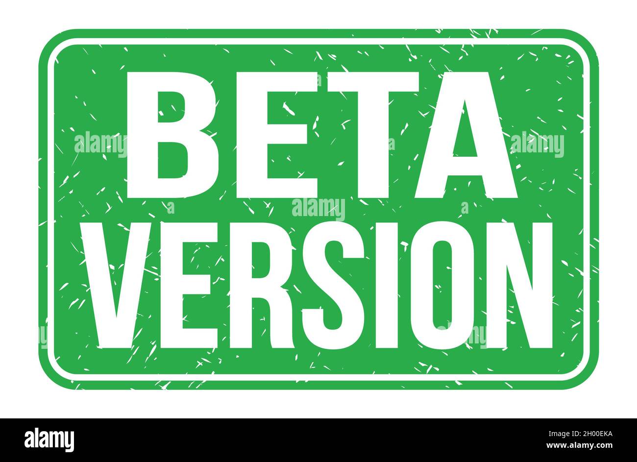 BETA VERSION, words written on green rectangle stamp sign Stock Photo ...