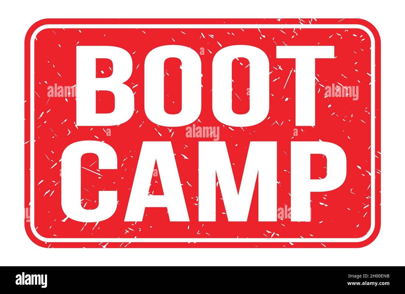 BOOT CAMP, words written on red rectangle stamp sign Stock Photo - Alamy