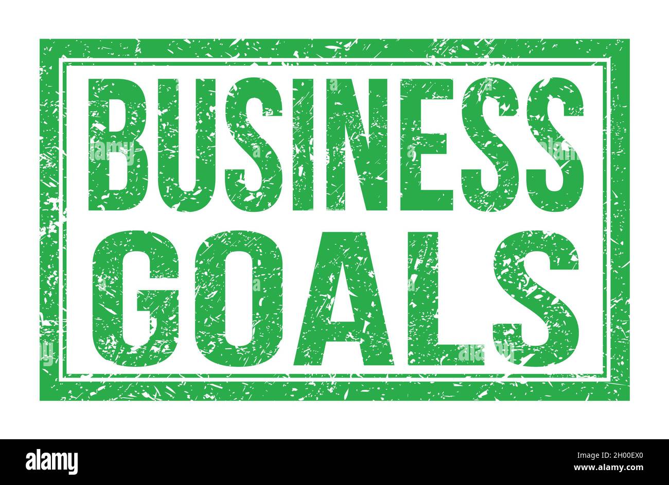 BUSINESS GOALS, words written on green rectangle stamp sign Stock Photo ...