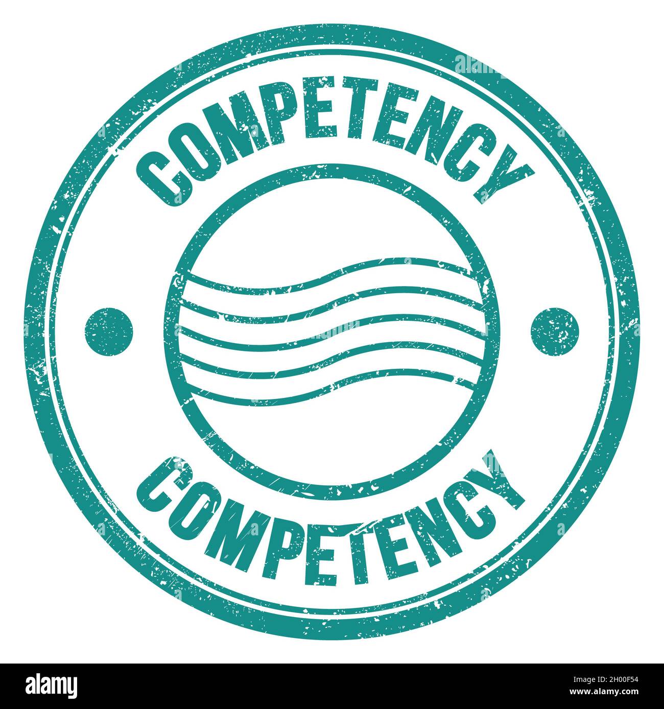COMPETENCY word written on blue round postal stamp sign Stock Photo - Alamy
