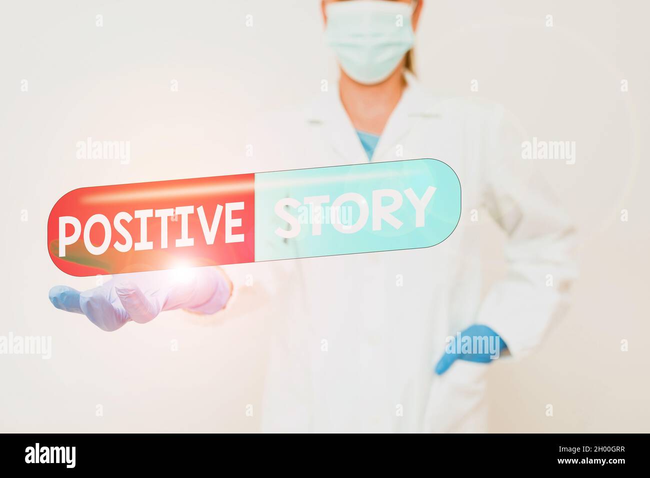 Text caption presenting Positive Story. Business overview Meaningful ...