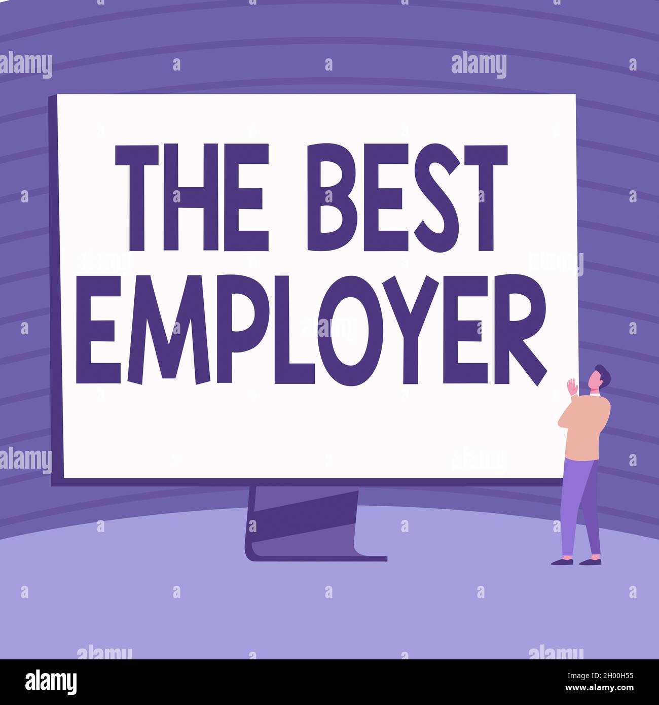 Hand writing sign The Best Employer. Concept meaning created workplace ...