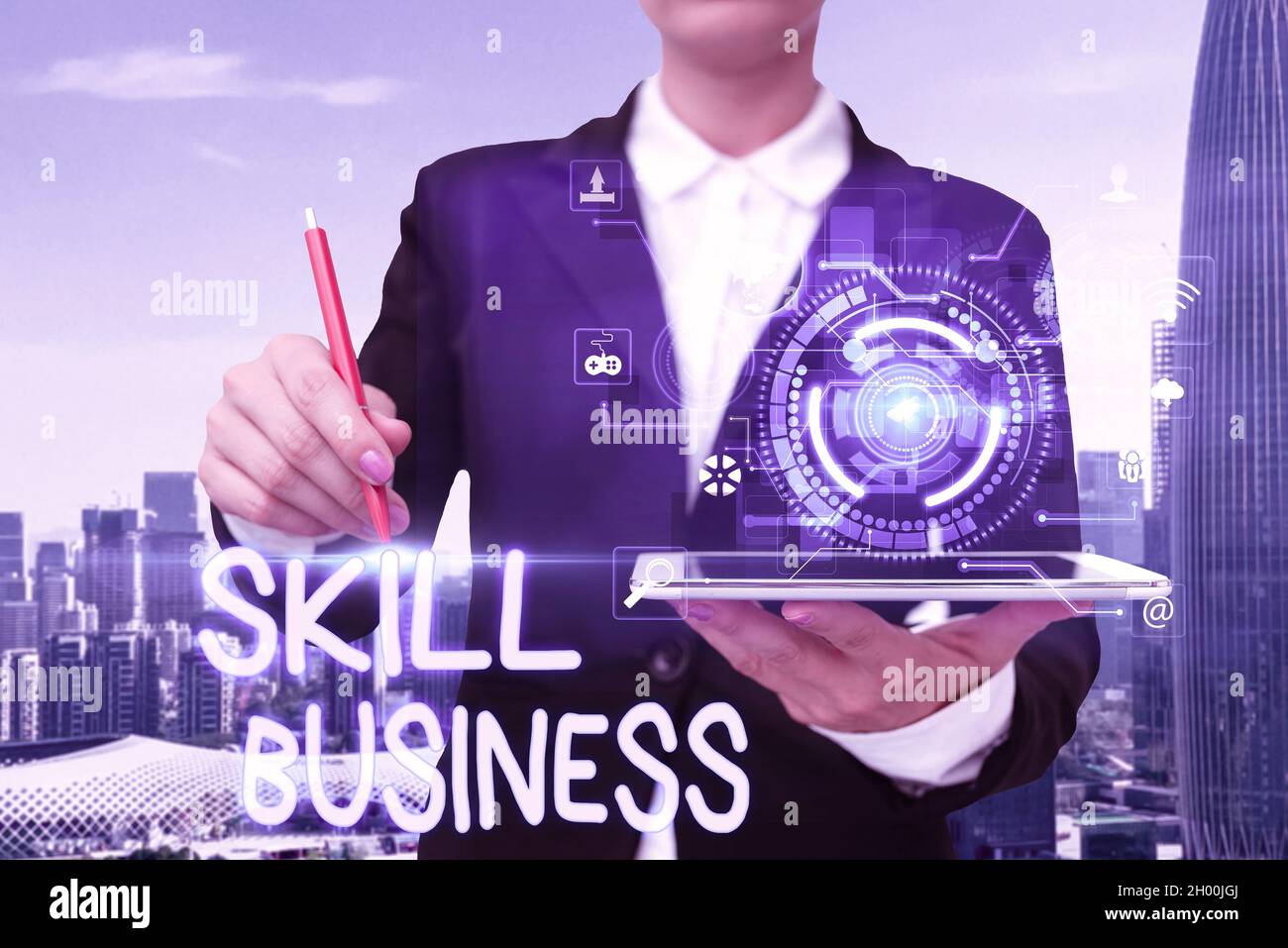 Conceptual caption Skill Business. Business overview Ability to handle ...