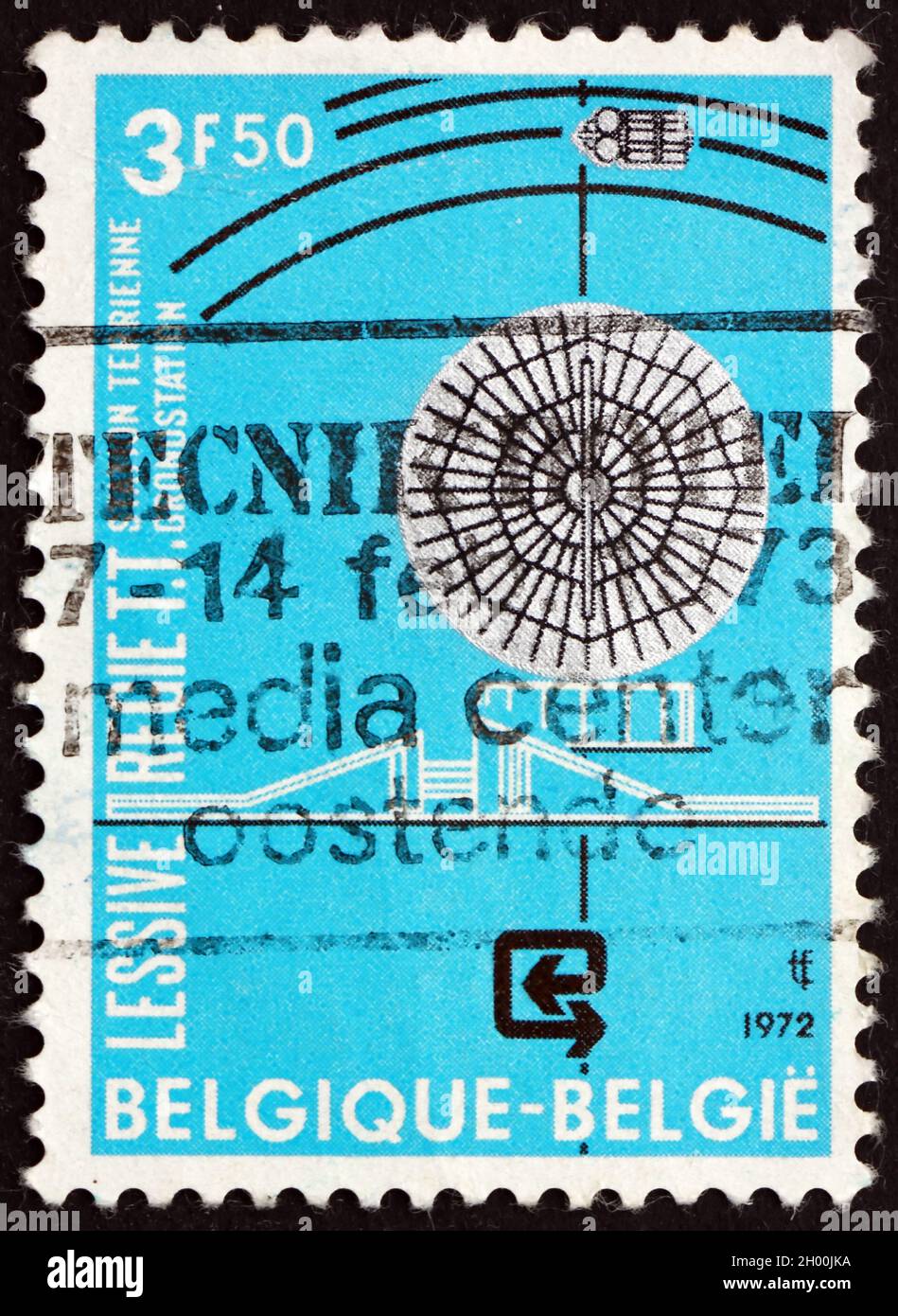 BELGIUM - CIRCA 1972: a stamp printed in the Belgium shows Radar ...
