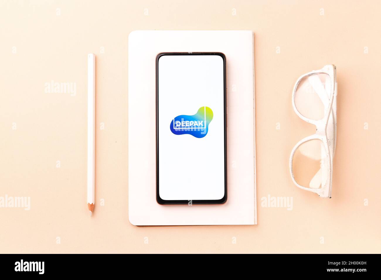 West Bangal, India - October 09, 2021 : Deepak Nitrite logo on phone ...