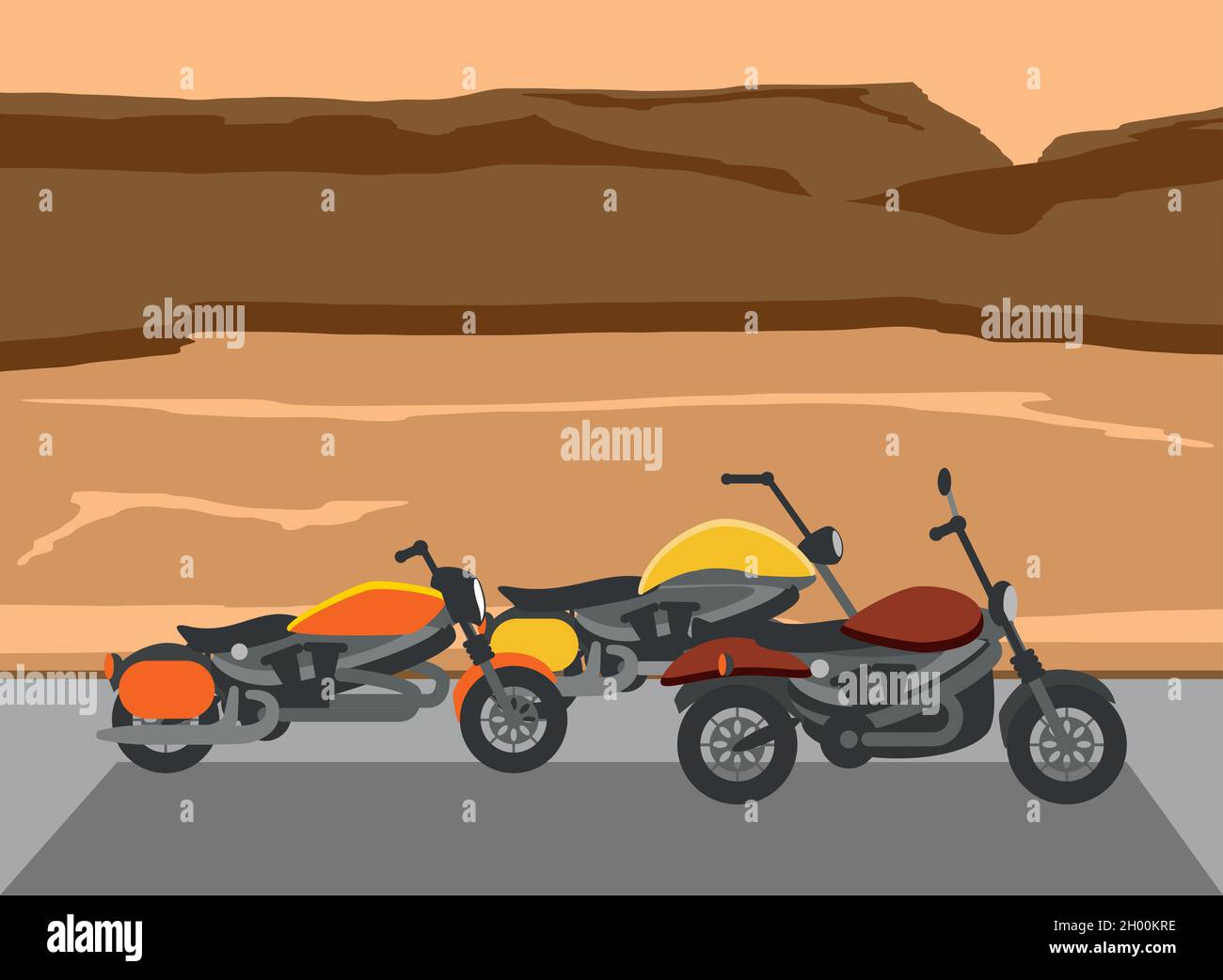 chopper motorbikes in desert Stock Vector Image & Art - Alamy
