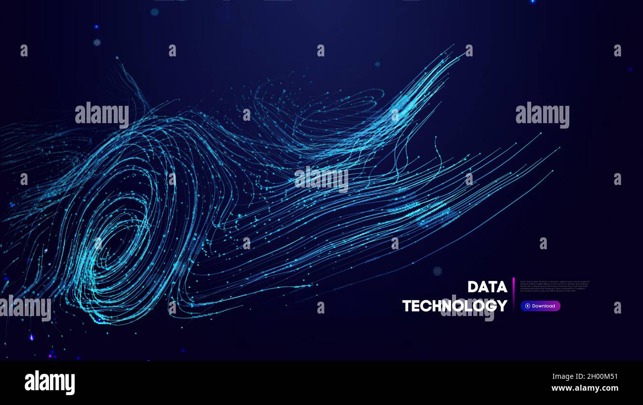 Big Data Technology vector illustration. Abstract blurred data business ...