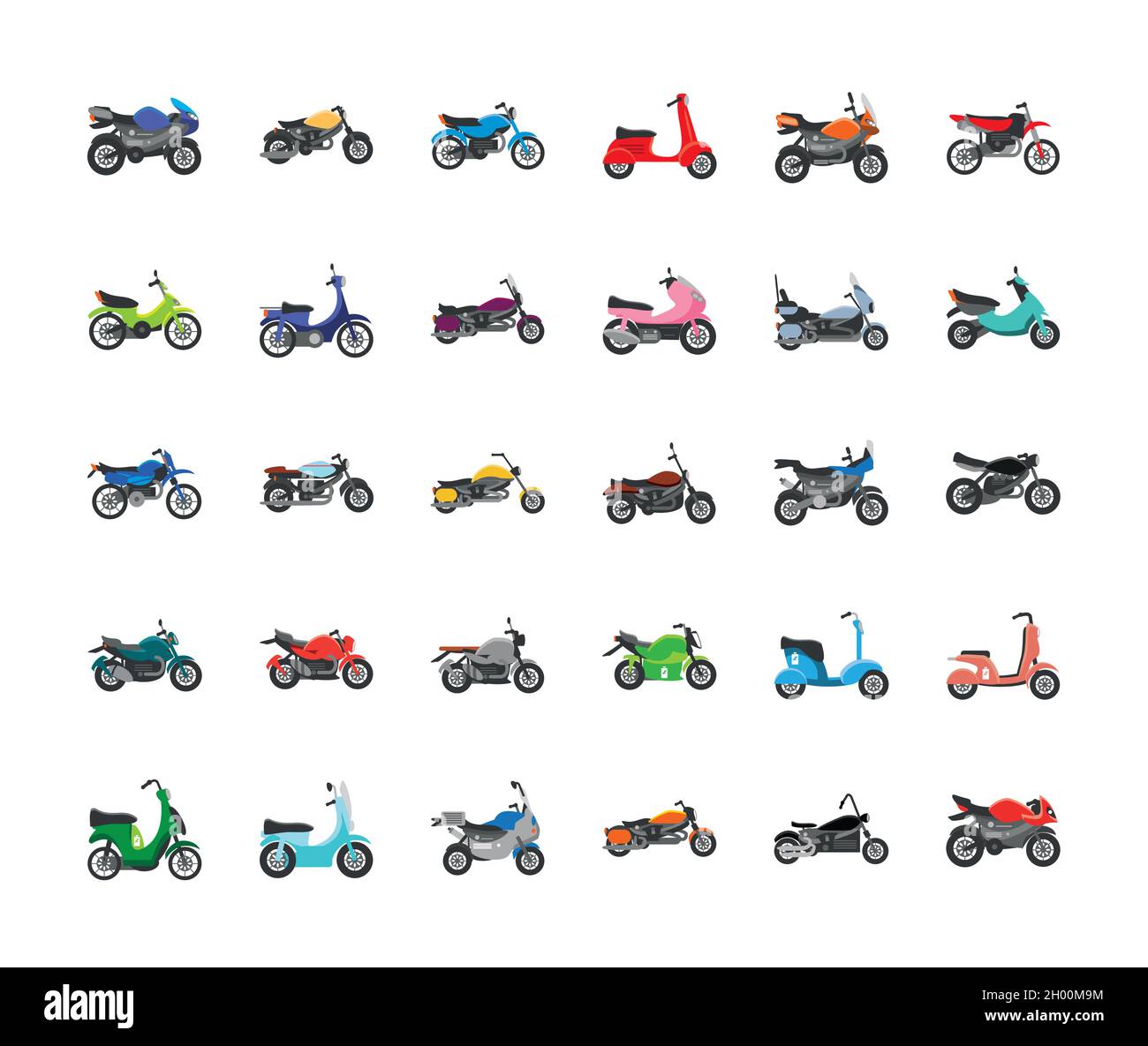 set of motorcycles Stock Vector Image & Art - Alamy