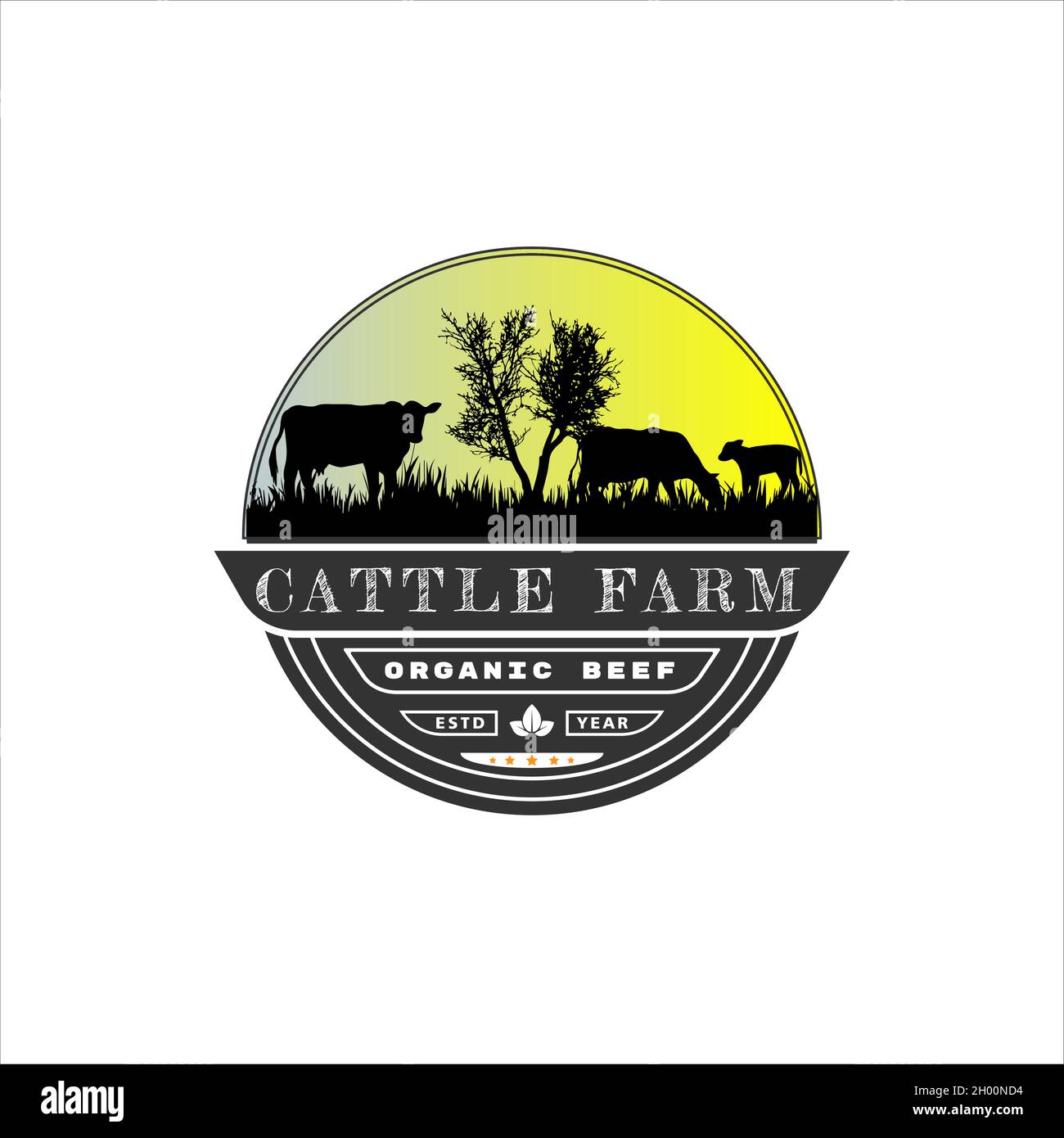 Vector inspiration for Vintage Cow / Beef farm logo design. Creative ...