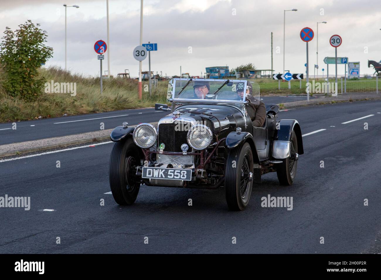 1938 30s pre-war Alvis 12/70 1270 Tourer driving to Southport Classic ...