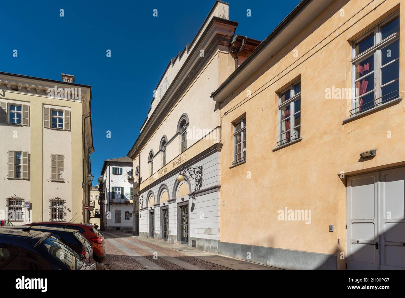 Cuneo, Piedmont, Italy - October 6, 2021: facade of the Toselli Theater ...