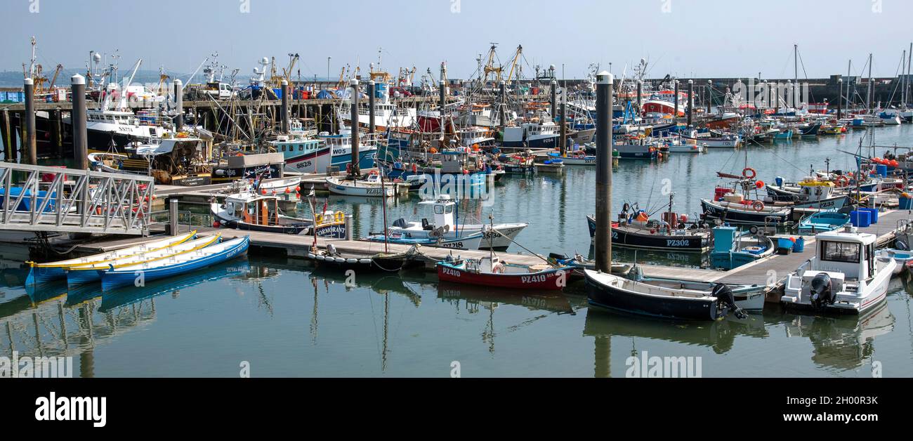 Newlyn, Cornwall, England, UK. 2021. Newlyn fishing port largest in ...