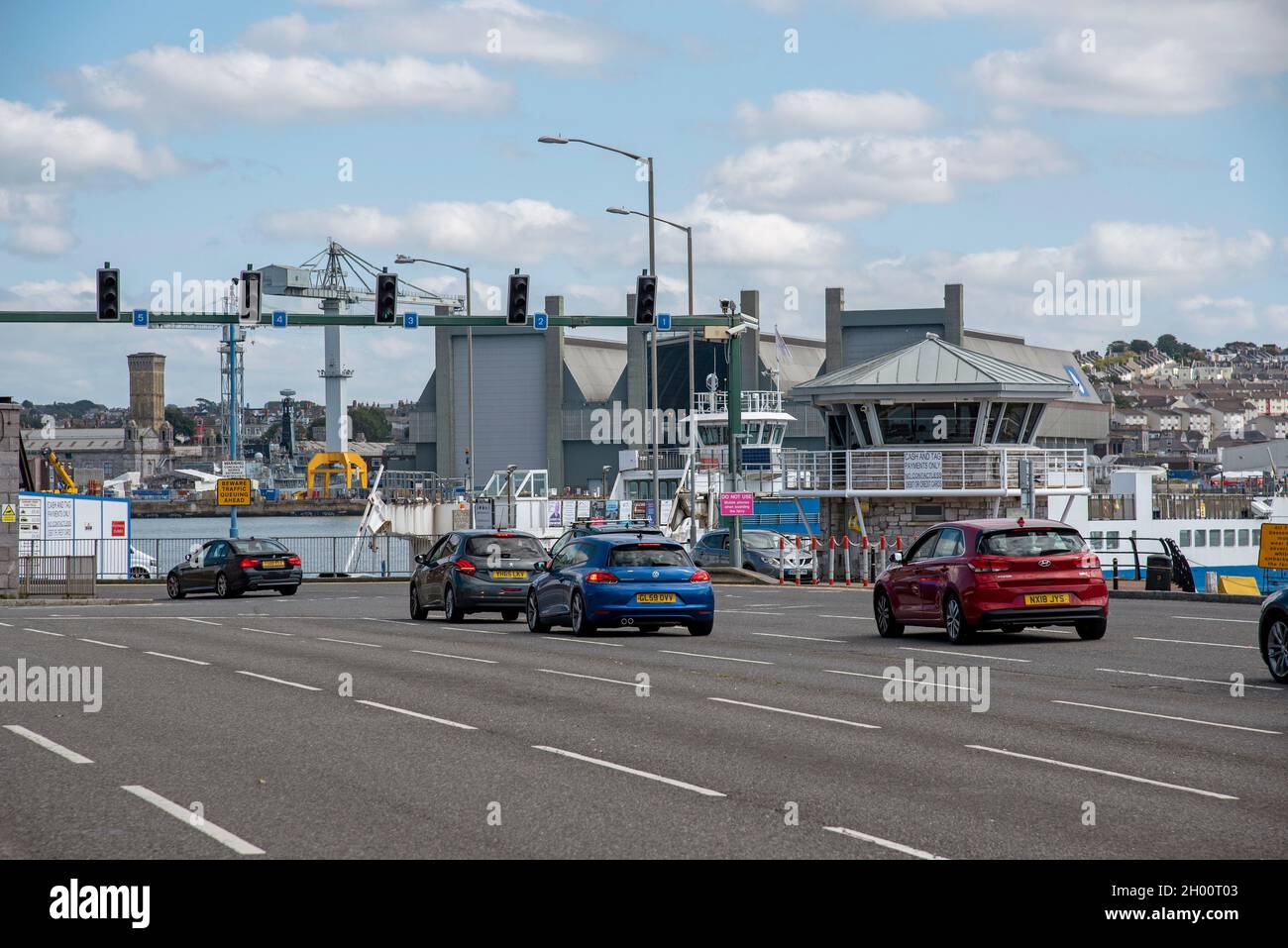 Torpoint, Cornwall, England, UK. 2021. The car ferry terminal at ...