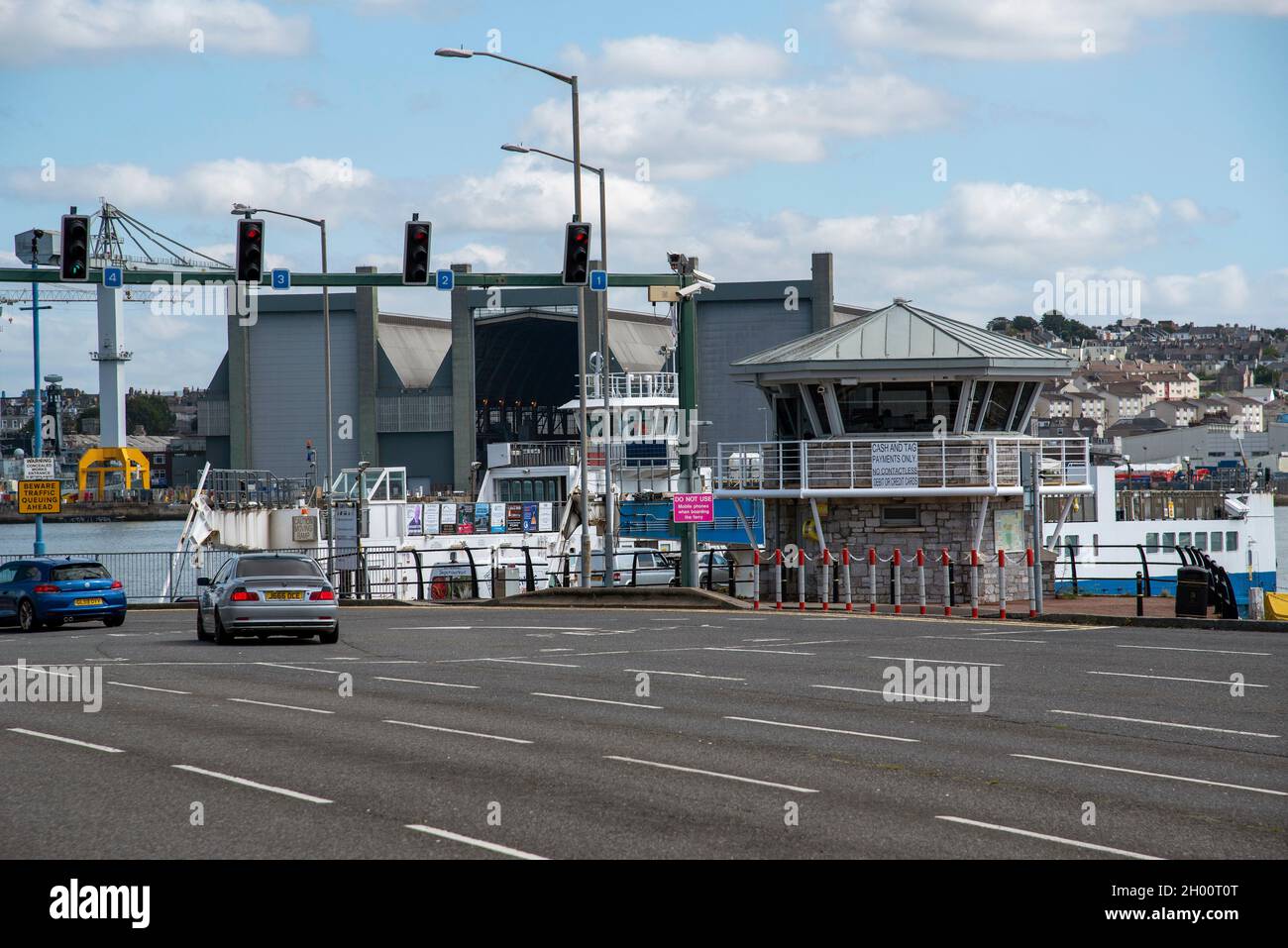 Torpoint, Cornwall, England, UK. 2021. The car ferry terminal at ...