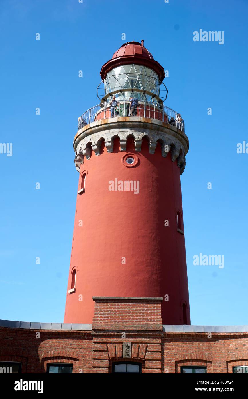 A vertical shot of a Bovbjerg Lighthouse on a sunny day in Lemvig ...