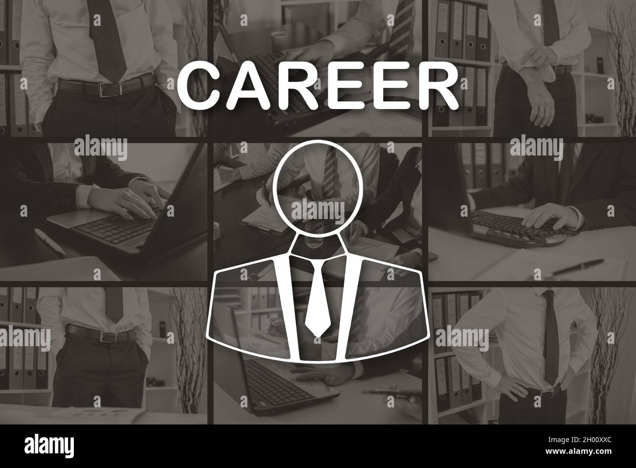 Career concept illustrated by pictures on background Stock Photo - Alamy