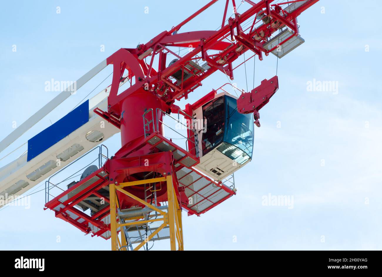 Tower crane cabin Stock Photo - Alamy