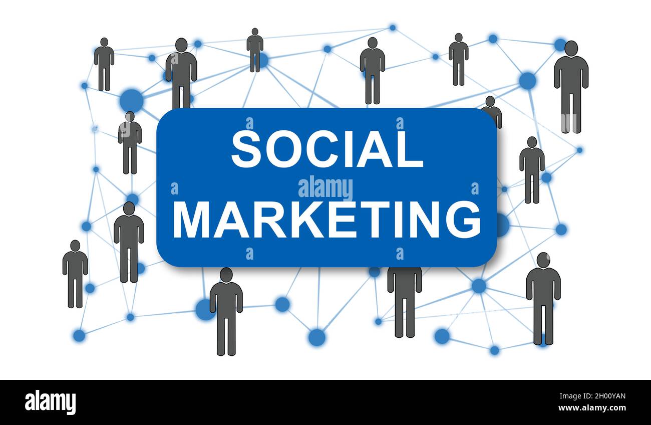 Illustration of a social marketing concept Stock Photo - Alamy