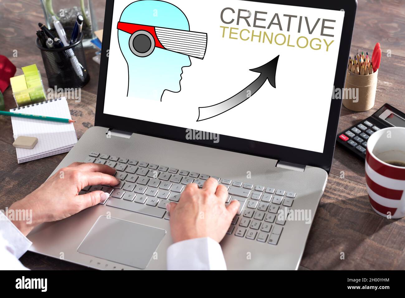 Creative technology concept shown on a laptop screen Stock Photo - Alamy