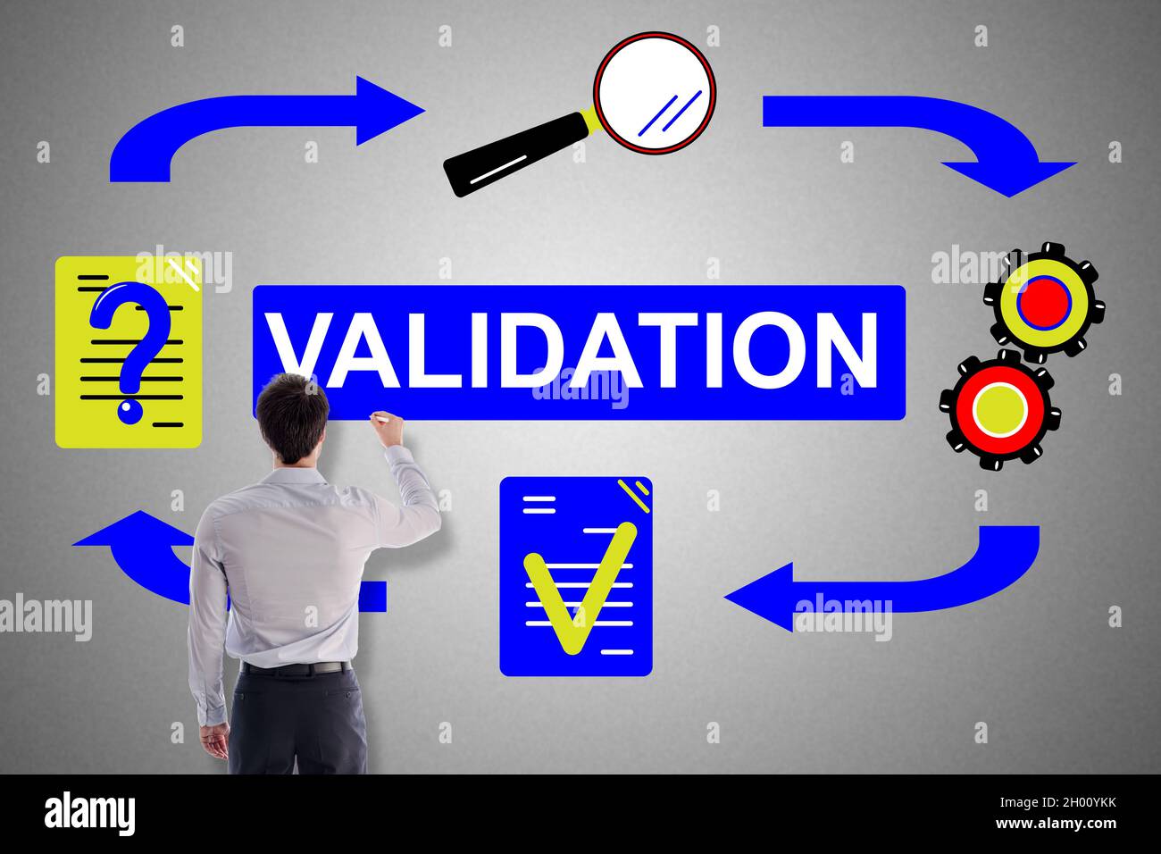 Validation concept drawn by a businessman Stock Photo - Alamy