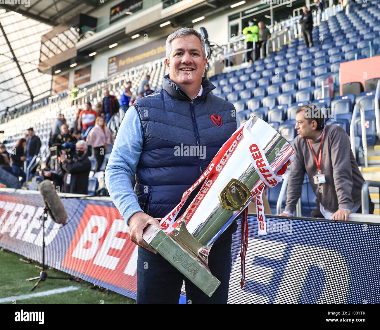 Mike Rush CEO of St Helens is at Headingley showing off the mens Grand ...