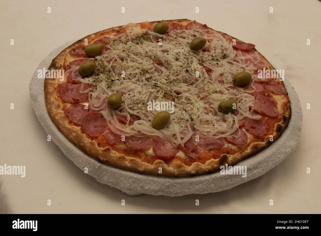 various food dishes, pizza, sphirra, snacks and various Stock Photo - Alamy