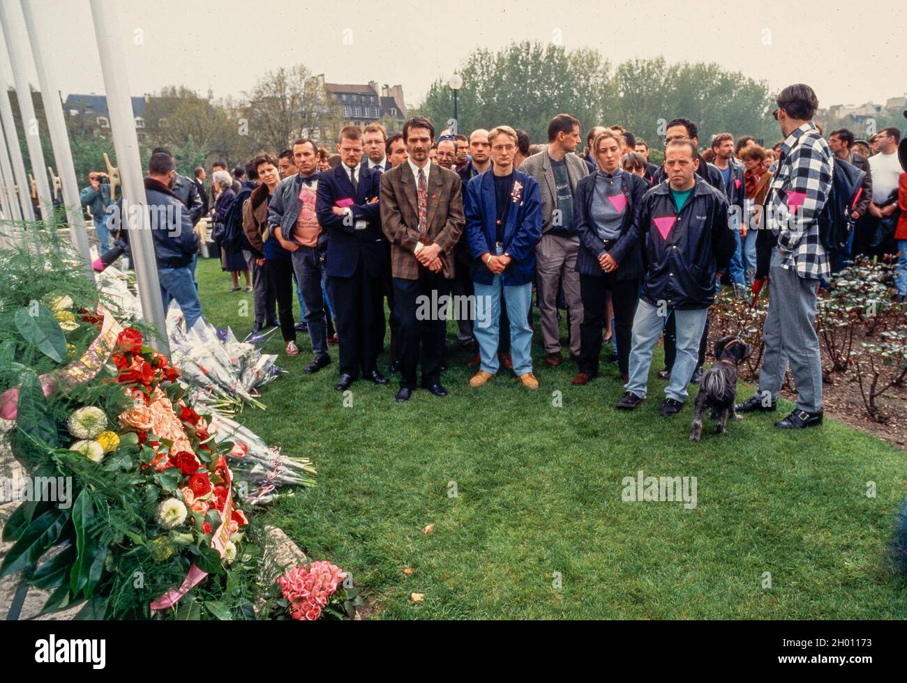 Paris, France, Crowd with Wreath, Memorial Ceremony Homosexuel ...